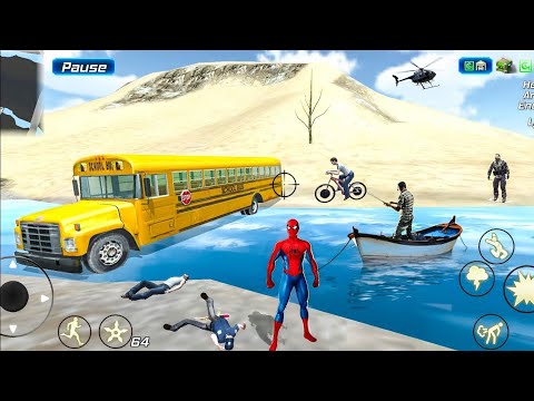 Rope Frog Ninja Hero Vegas Crime Simulator - New School Bus Driver ...