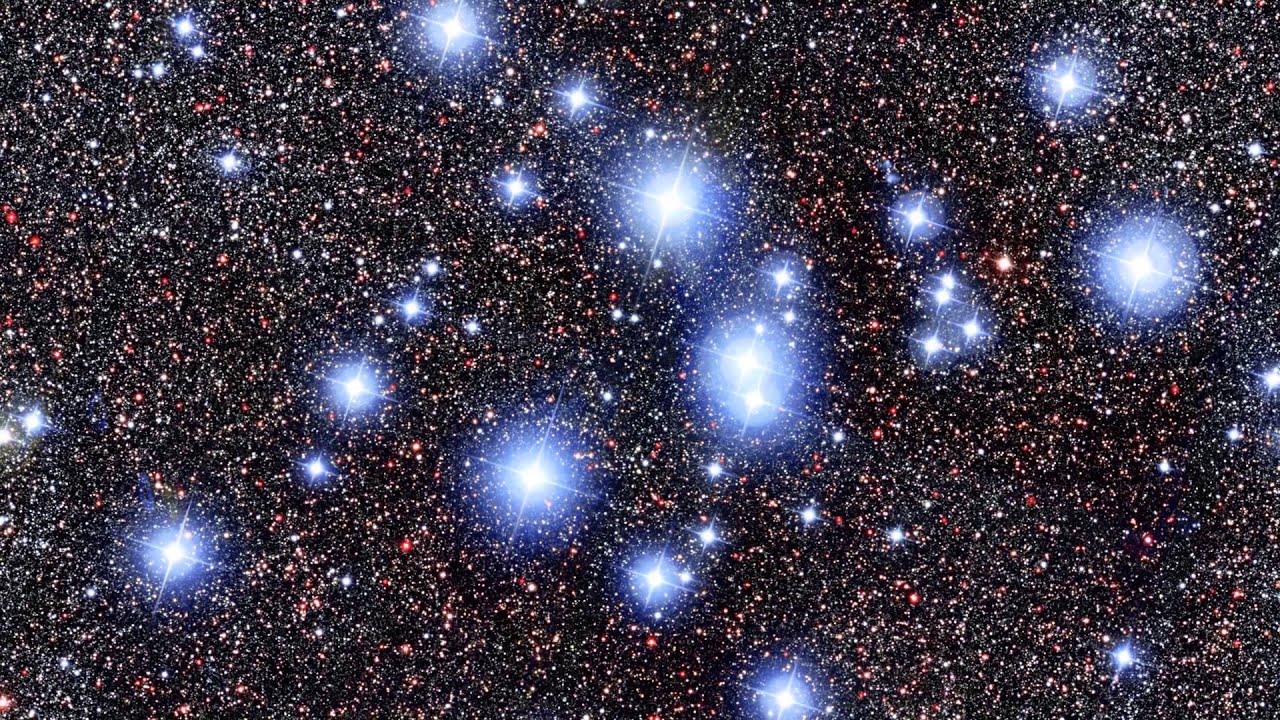Panning across the bright star cluster Messier 7 - YouTube