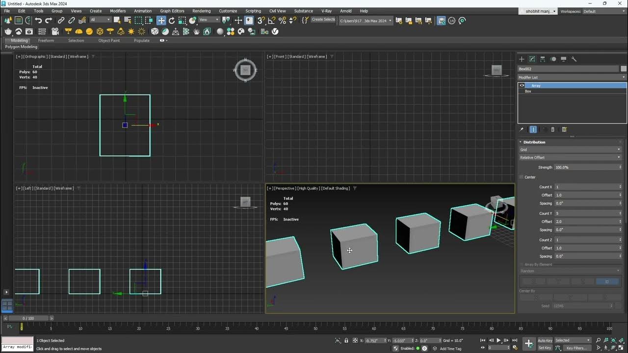 how to use array modifier in 3ds max - YouTube