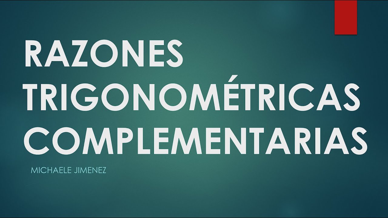Razones Complementarias | SEMANA 4 | Curso Practico de Trigonometría - YouTube