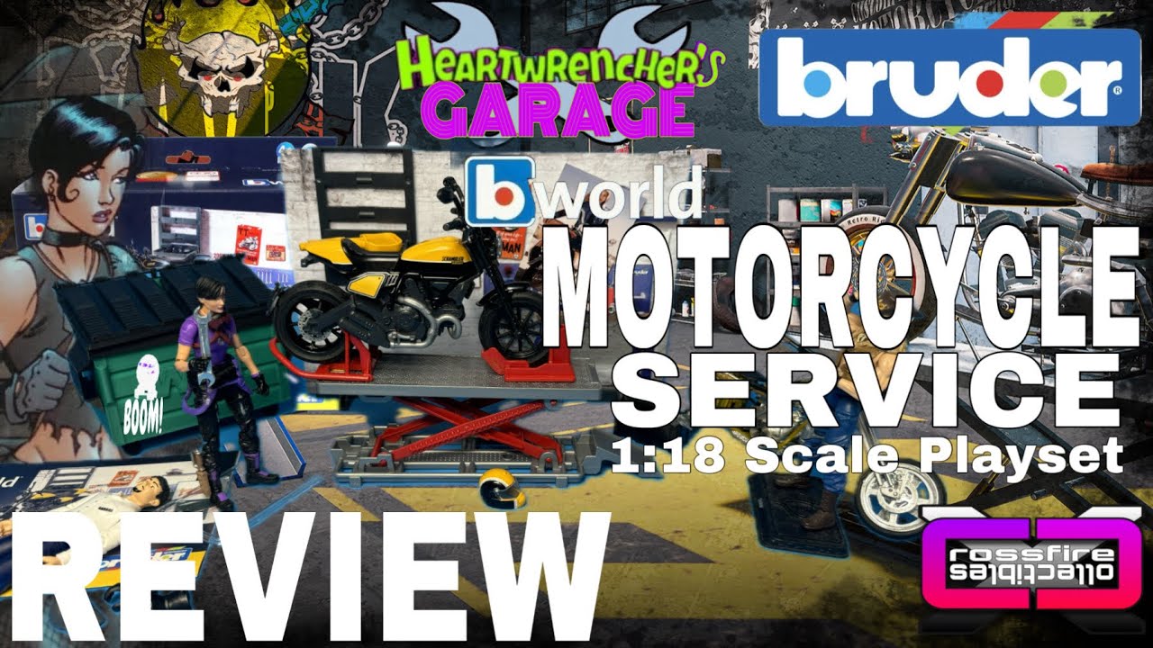 cXc Bworld MOTORCYCLE SERVICE 1:18 Scale Playset from Bruder Toys ...