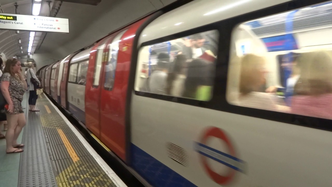 Northern Line train arriving at King's Cross St Pancras - YouTube