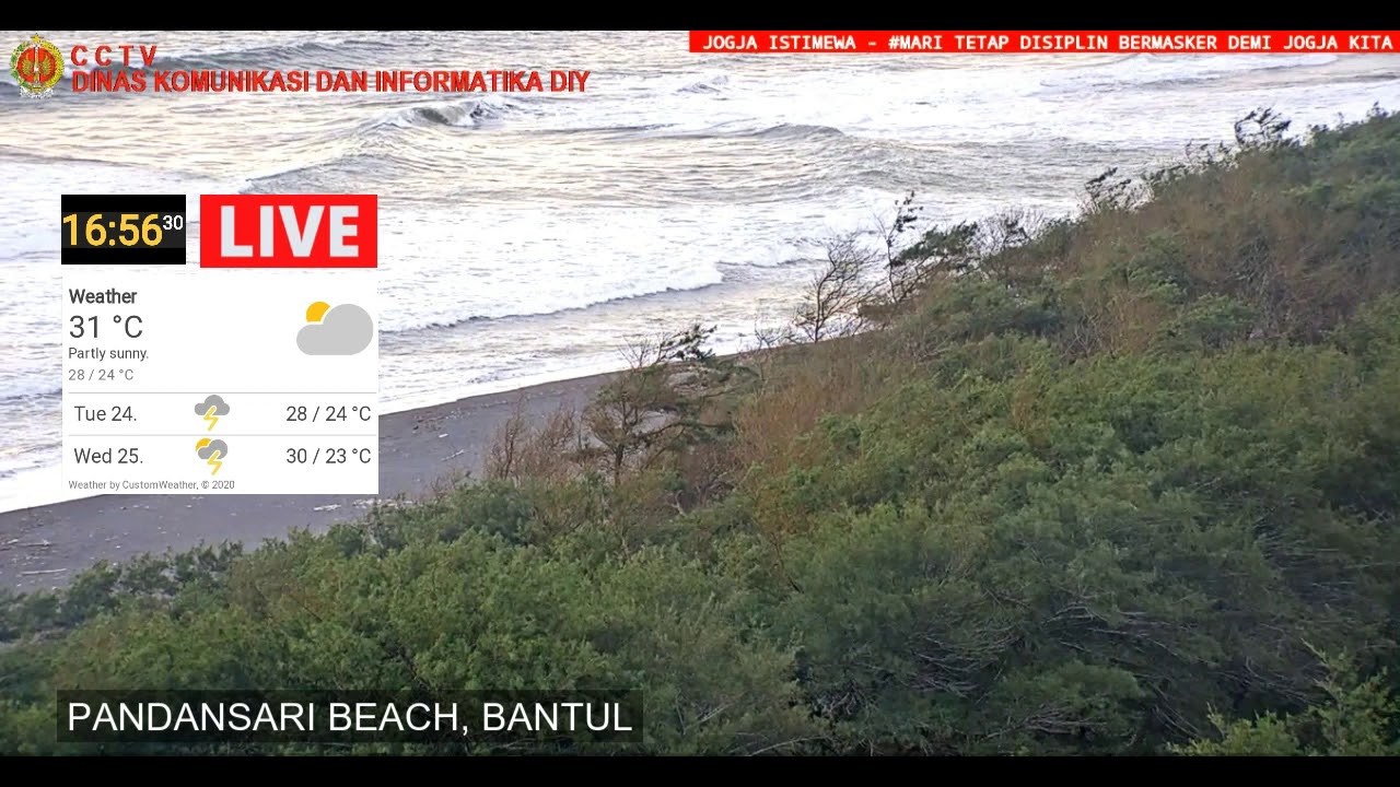 🔴 Weather LIVE : Pandansari Beach, Bantul 23 November 2020 - YouTube