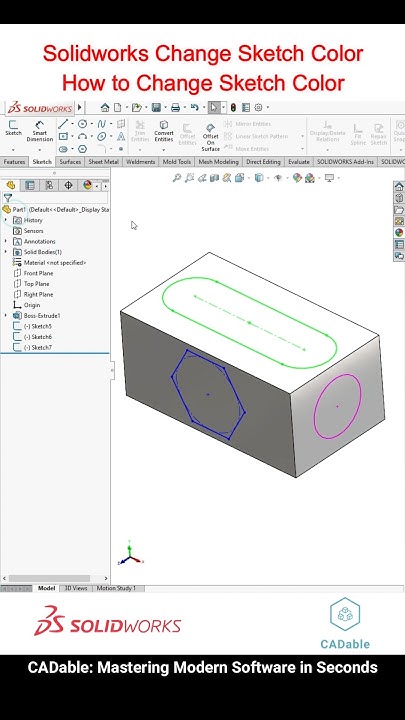Solidworks Change Sketch Color - How to Change Sketch Color #solidworkssketchcolor #CADable ...