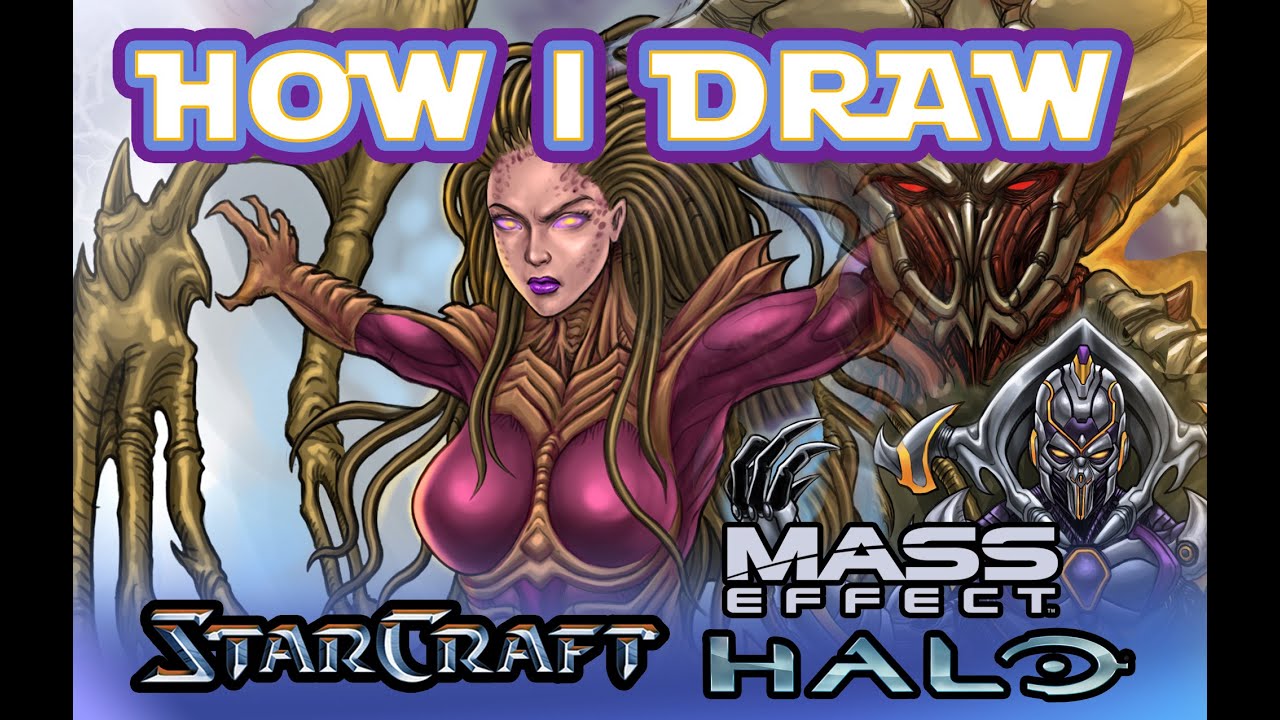 How I Draw KERRIGAN of STARCRAFT/ HALO / MASS EFFECT Characters / Digital Illustration Process ...