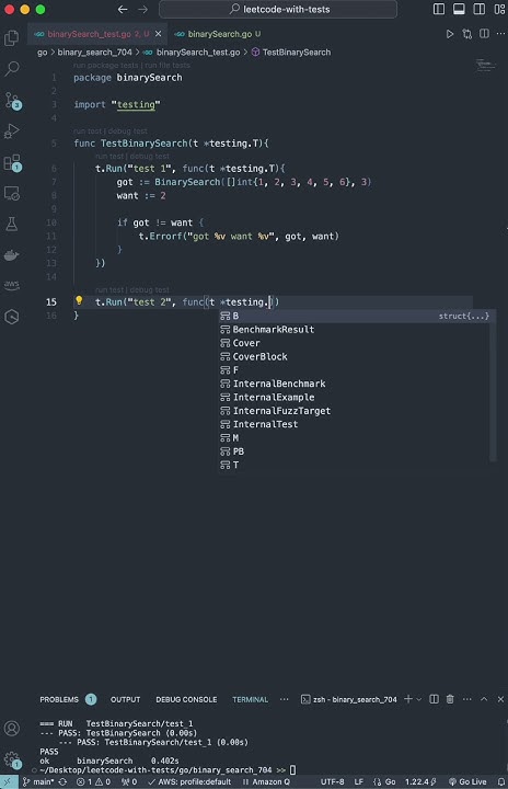 Binary Search 704 Golang Short Golang Coding Leetcode Algorithm