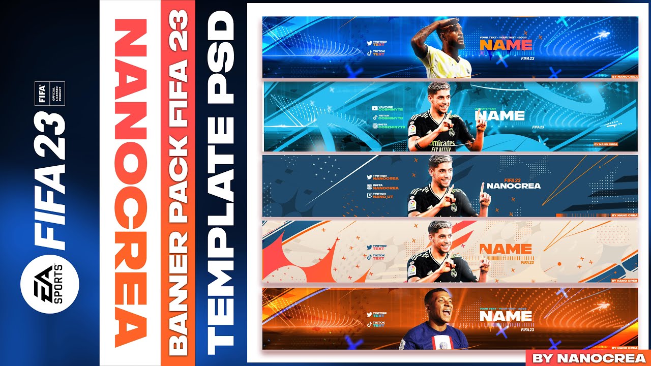 ⚡ FIFA 23 - 5 FULLY EDITABLE BANNER TEMPLATES (PSD BY NANOCREA) - YouTube