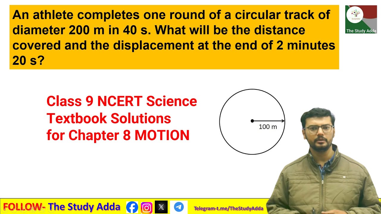 1. An athlete completes one round of a circular track of diameter 200 m ...