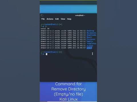 Command for Remove Directory (empty/no file) Kali Linux - YouTube