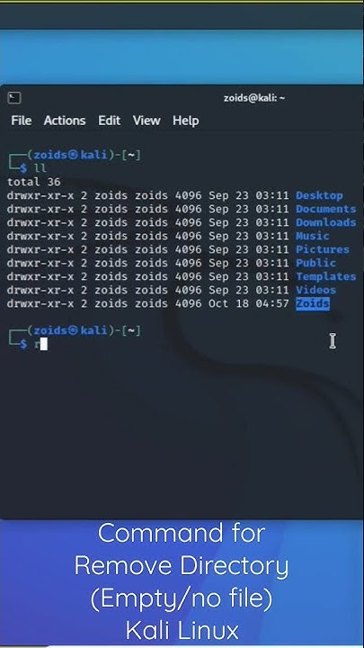 Command for Remove Directory (empty/no file) Kali Linux - YouTube