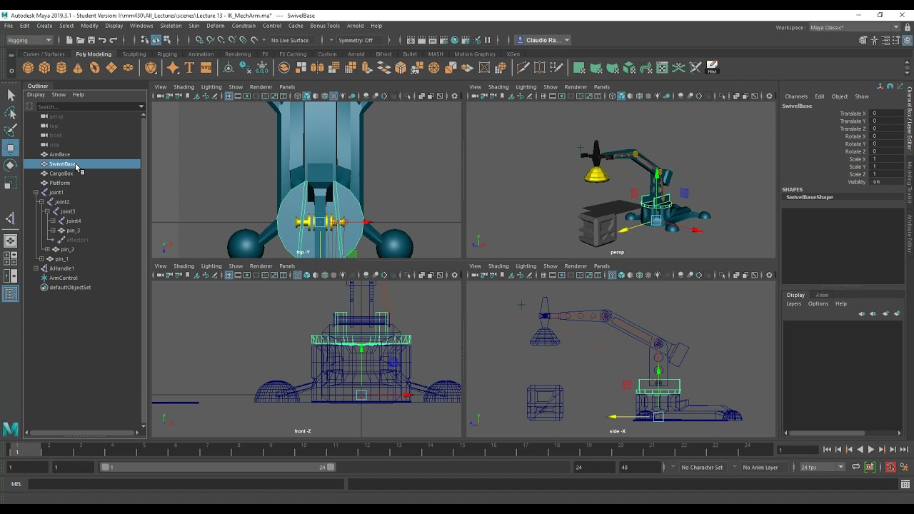 Maya - Double Parenting to Control Position - YouTube