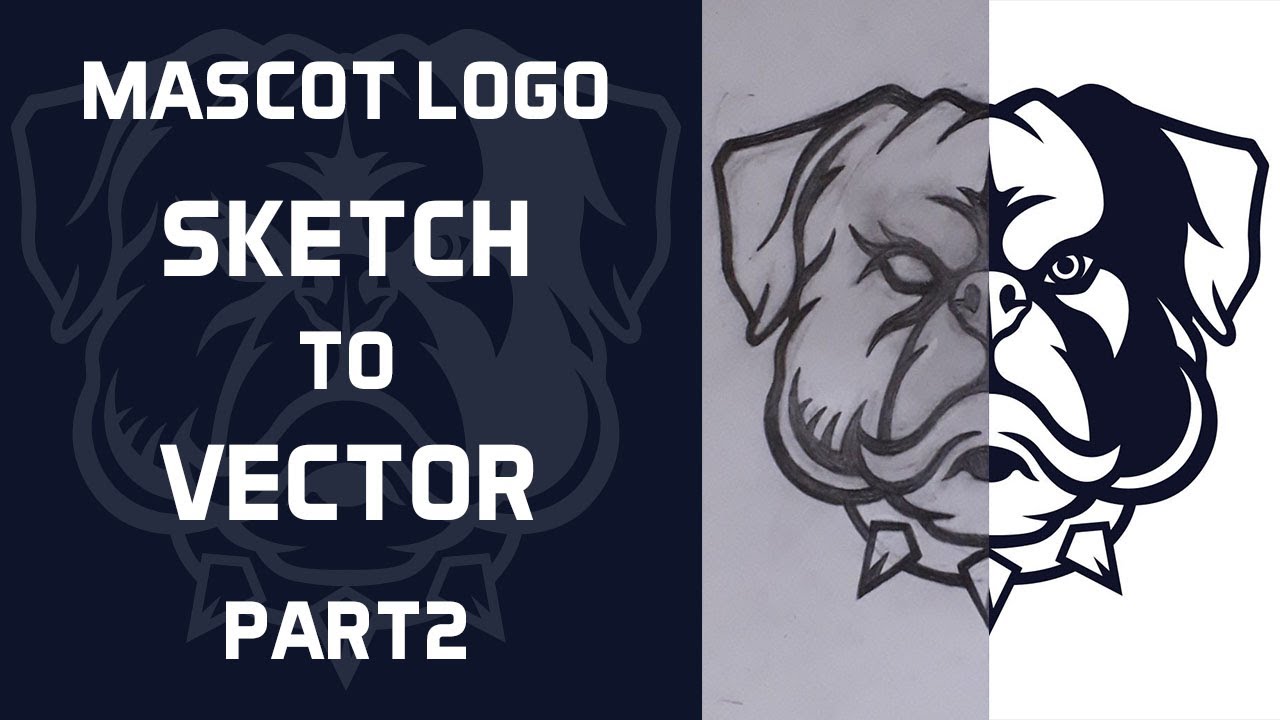 How to Vectorize Mascot Logo Sketch in Illustrator | Converting sketch ...