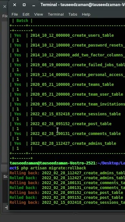 Another Laravel Trick ⚡ Rollback last DB migration using artisan ...