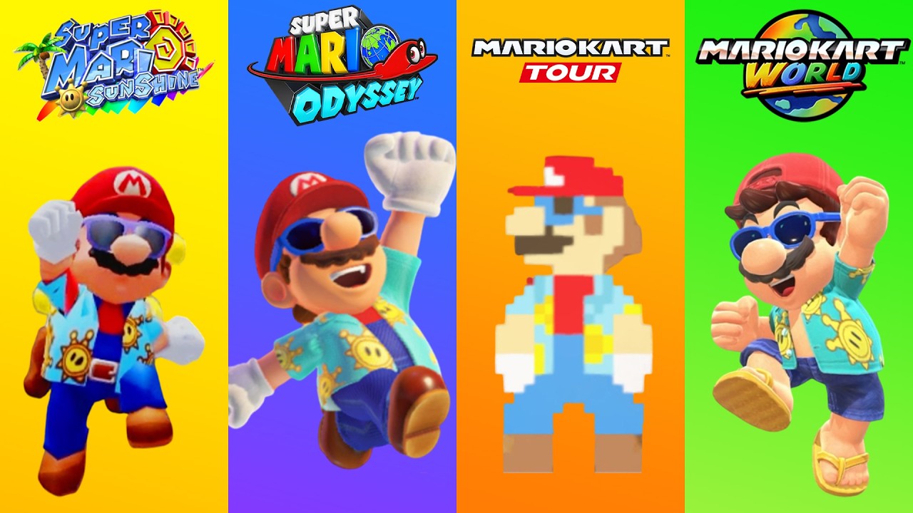 Evolution of Sunshine Mario Outfit in Mario Games (2002 - 2025) - YouTube