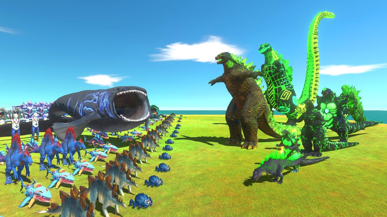 EVOLUTION of Green GODZILLA Size Comparison VS Blue Team - ARBS - YouTube
