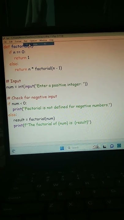 Python Program Related To Factorial Of A Number Idle Coding Python Pythonprogram Viral