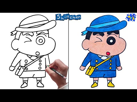 How to draw Shinchan in School Uniform || Easy Step by Step