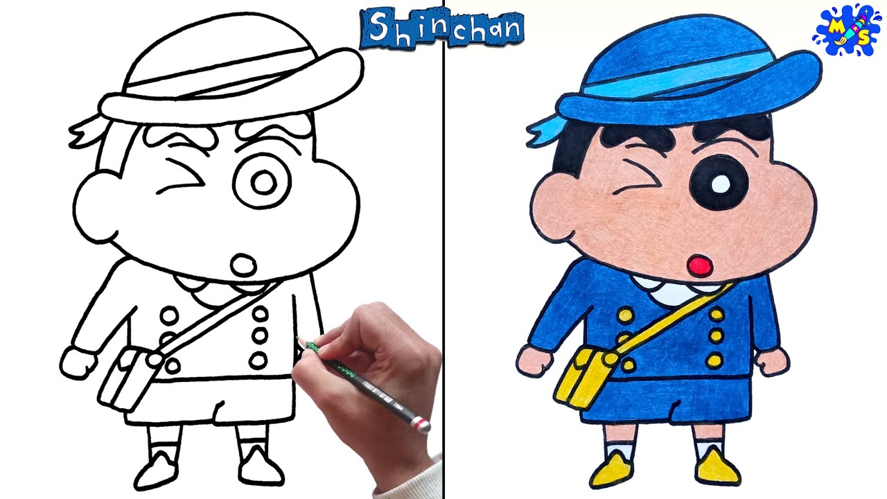How to draw Shinchan in School Uniform || Easy Step by Step - YouTube