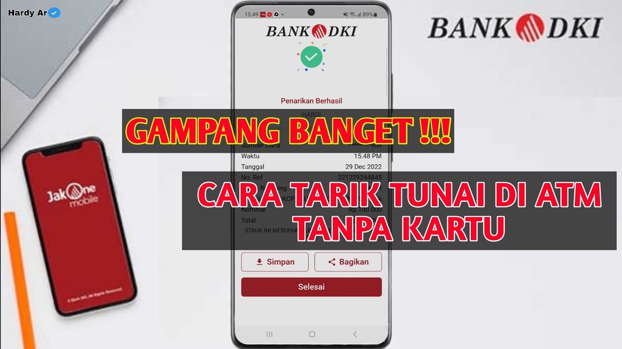 Cara Tarik Tunai Tanpa Kartu Di ATM Bank DKI - YouTube