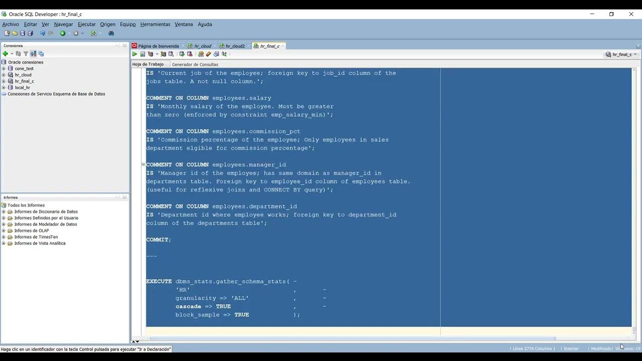 Como usar el schema hr en oracle cloud - YouTube