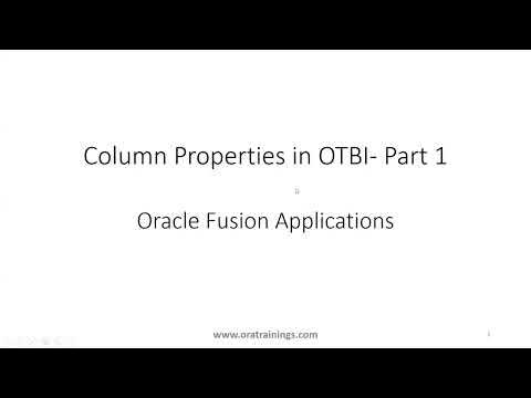 OTBI Analysis - Column Properties - Style, Column, Conditional and Date Format - Part - 1 - YouTube