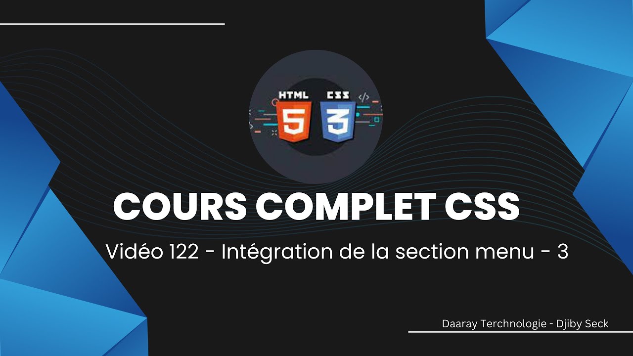 Vidéo 122 - Intégration de la section menu - 3 - YouTube