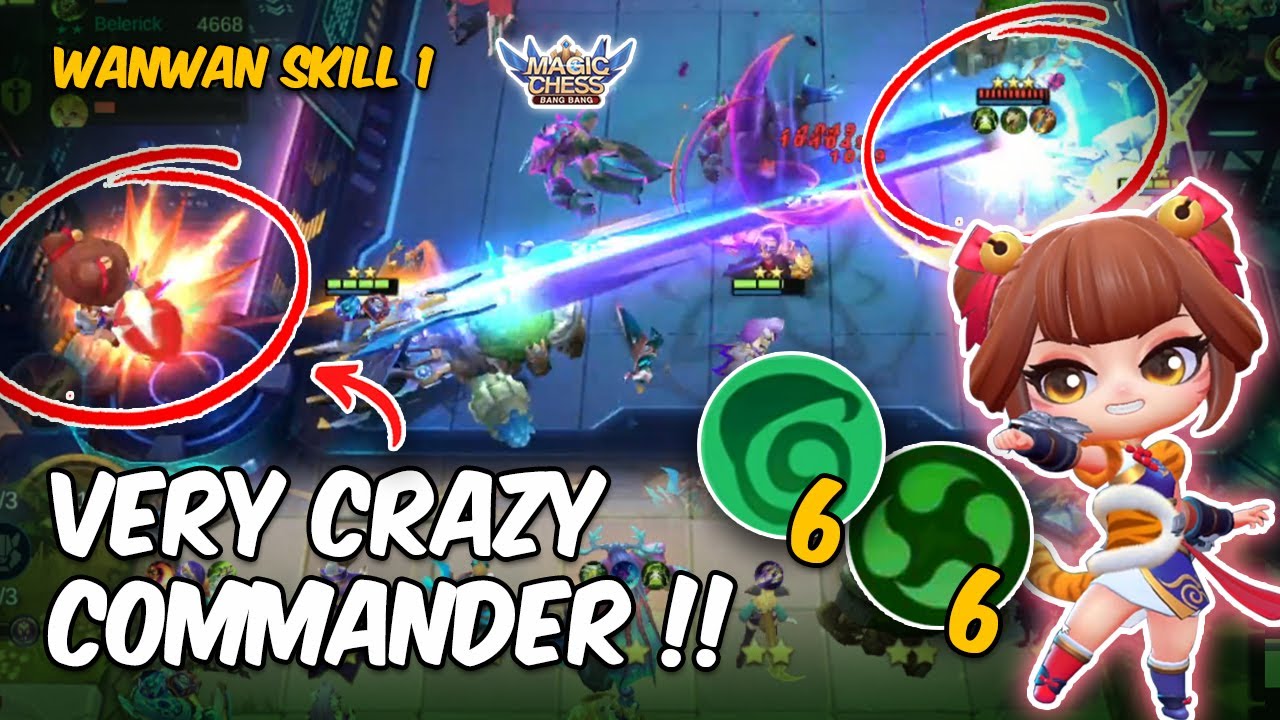 WANWAN SKILL 1 | VERY CRAZY NEW COMMANDER | NEW UPDATE MAGIC CHESS ...