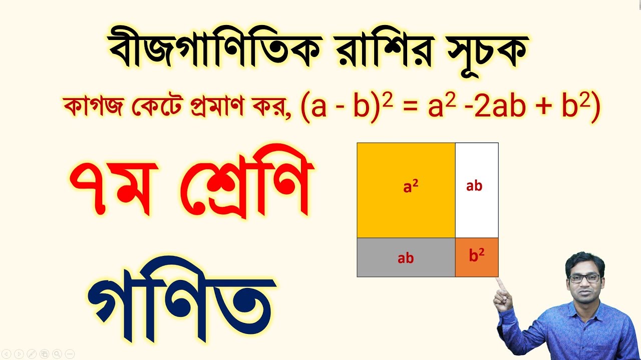 Prove The Formula (a - b)^2 = a^2 - 2ab + b^2 by Cutting Paper | কাগজ ...