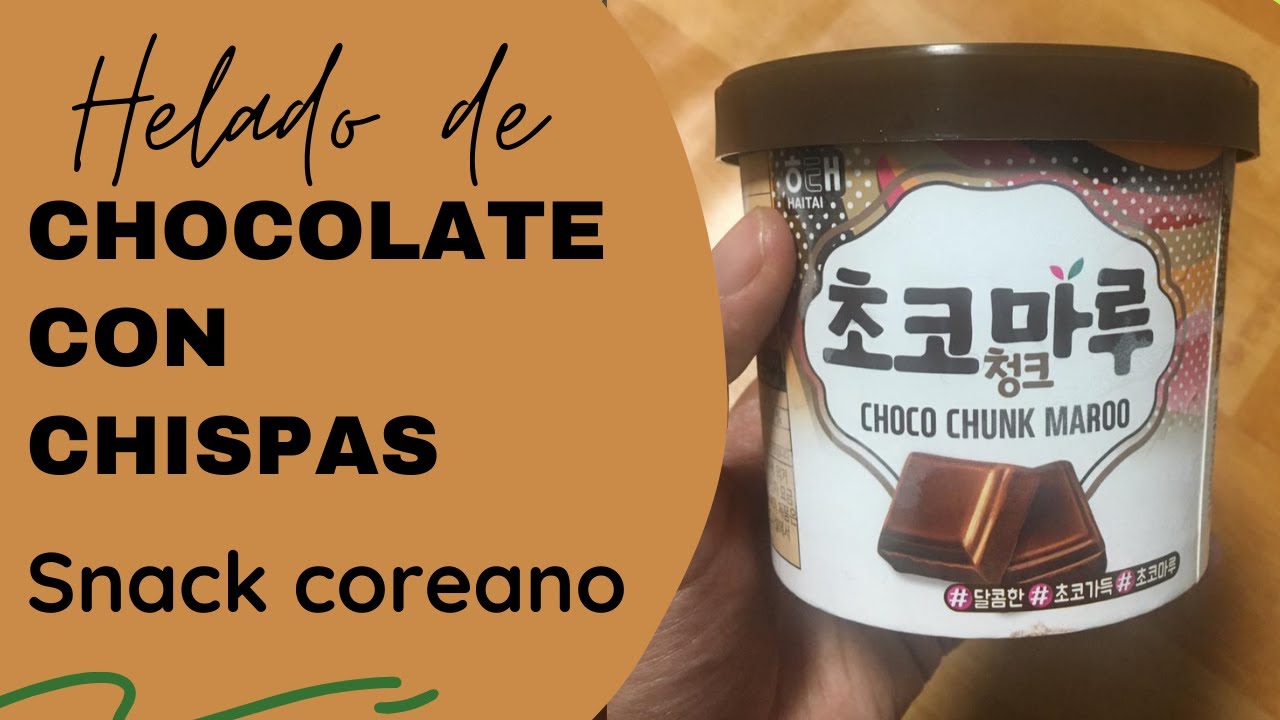 Helado Coreano de chocolate con chispas de chocolate "Choco chunk maroo ...