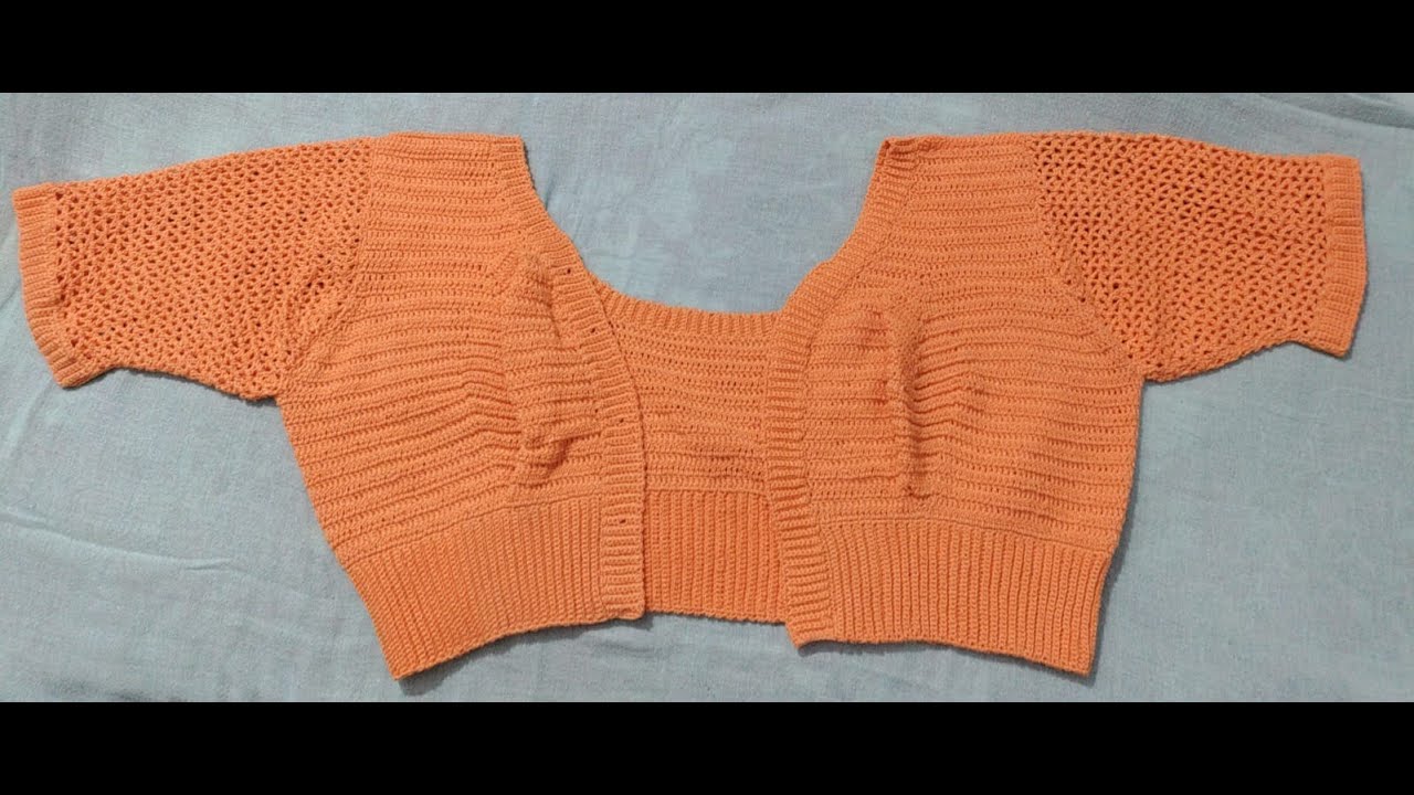 Crochet Saree Blouse Part 8 - Sleeve - YouTube