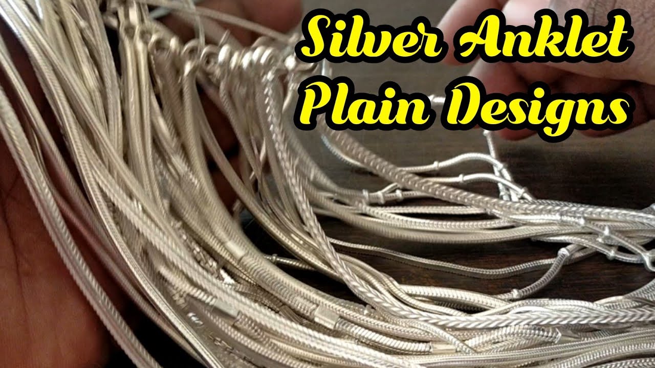 Silver Plain Anklet Collection | Simple Weightless Kolusu | Latest ...