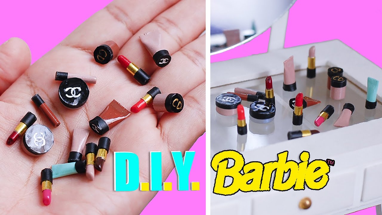 Barbie Make Up Room DIY Crafts Tutorial - Part 1/2 - YouTube
