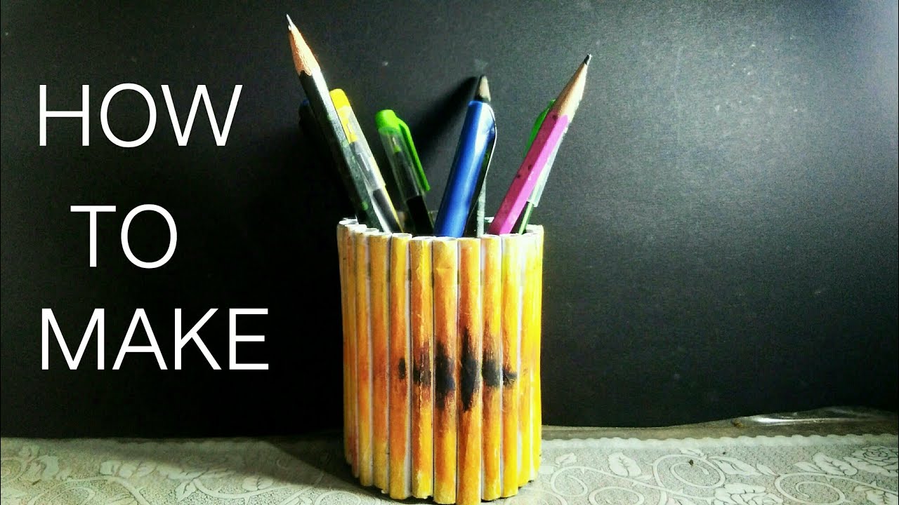 How to make a pen stand || with paper. - YouTube