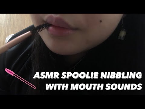 💗ASMR SPOOLIE NIBBLING, mouth sounds, spoolie noms, stipple, whispering & no hand movements💗 ...