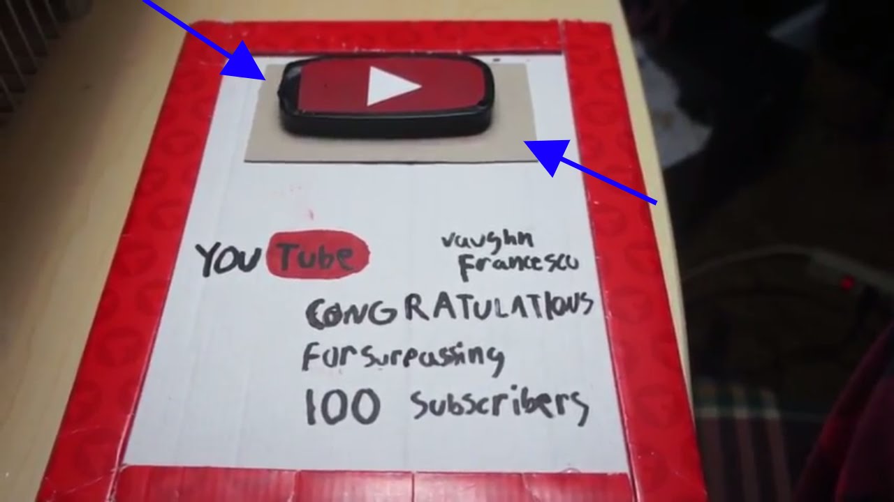 100 subscriber play button YouTube award - YouTube