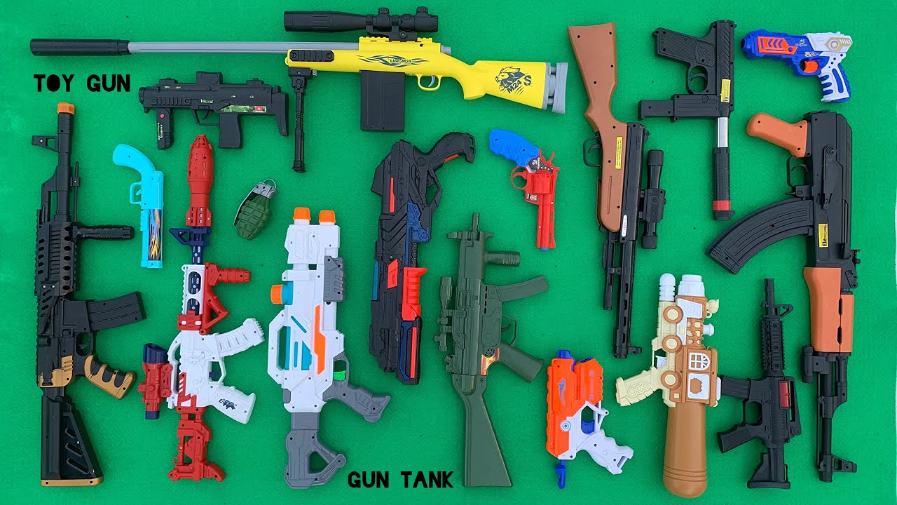 Collecting Sniper Rifles and AK47 Guns, Bom Granat Gun MP5 Air Rifles ...