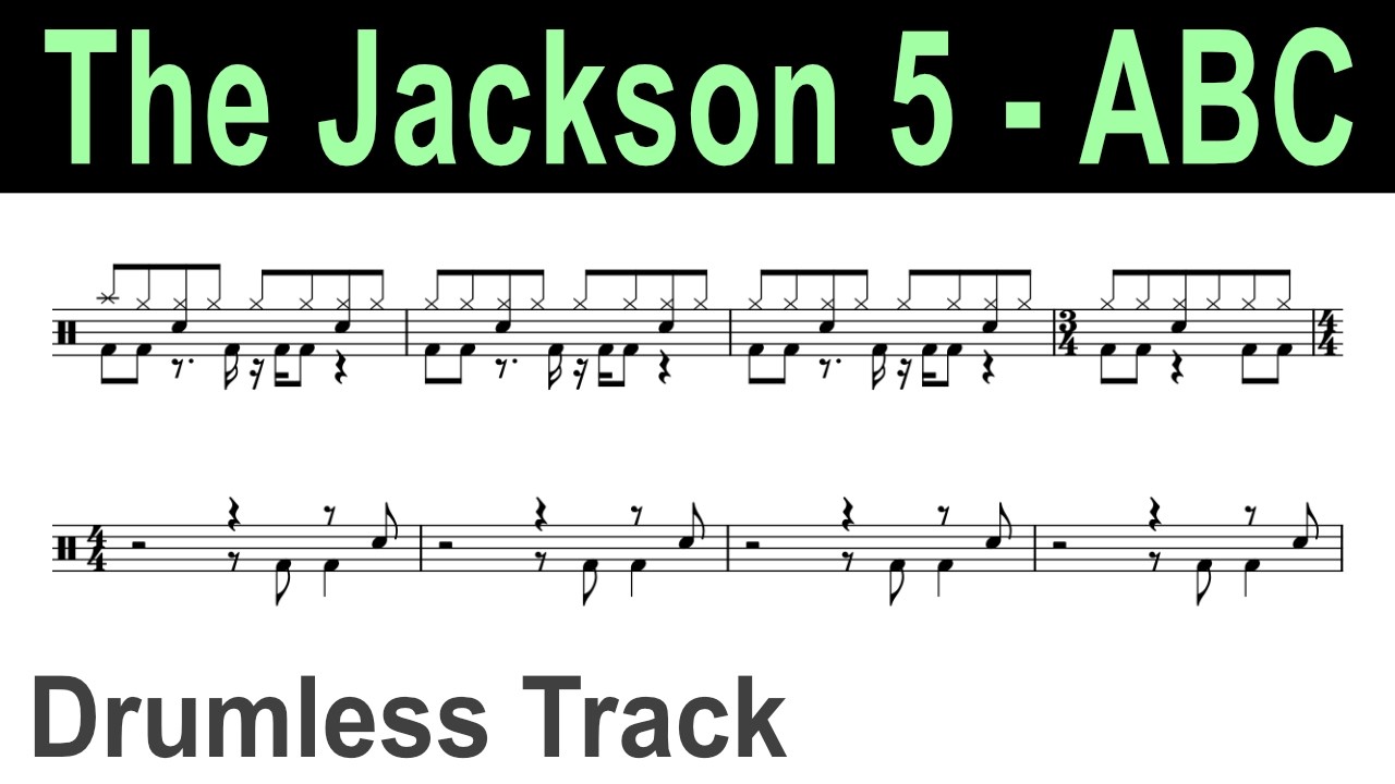 Jackson 5 - ABC Drumless Play-Along + Sheet Music | 🔤🥁 - YouTube