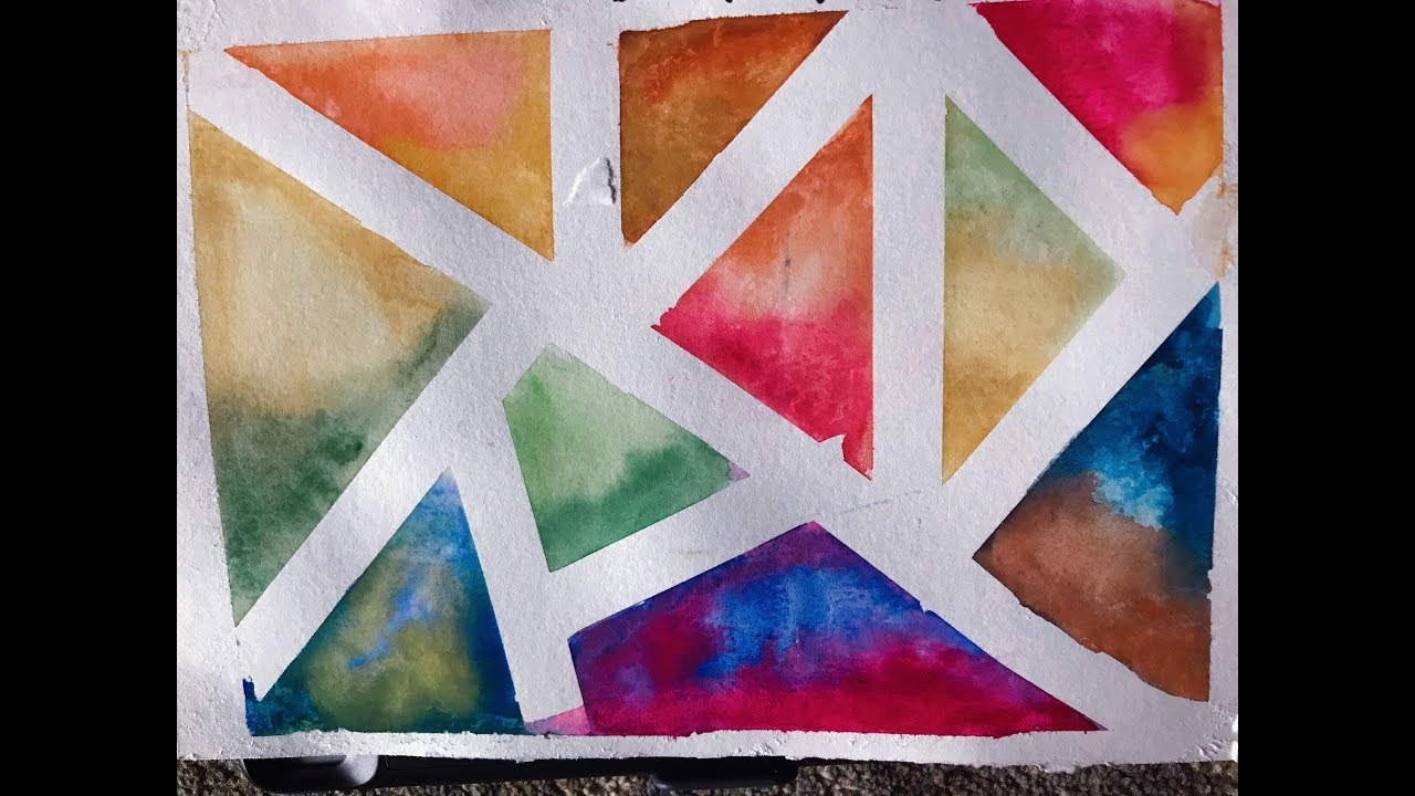 Easy Watercolor pattern painting for kids//step by step watercolor ...