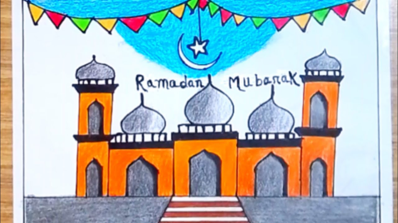 How to Draw a Mosque||Ramadan Drawing. - YouTube