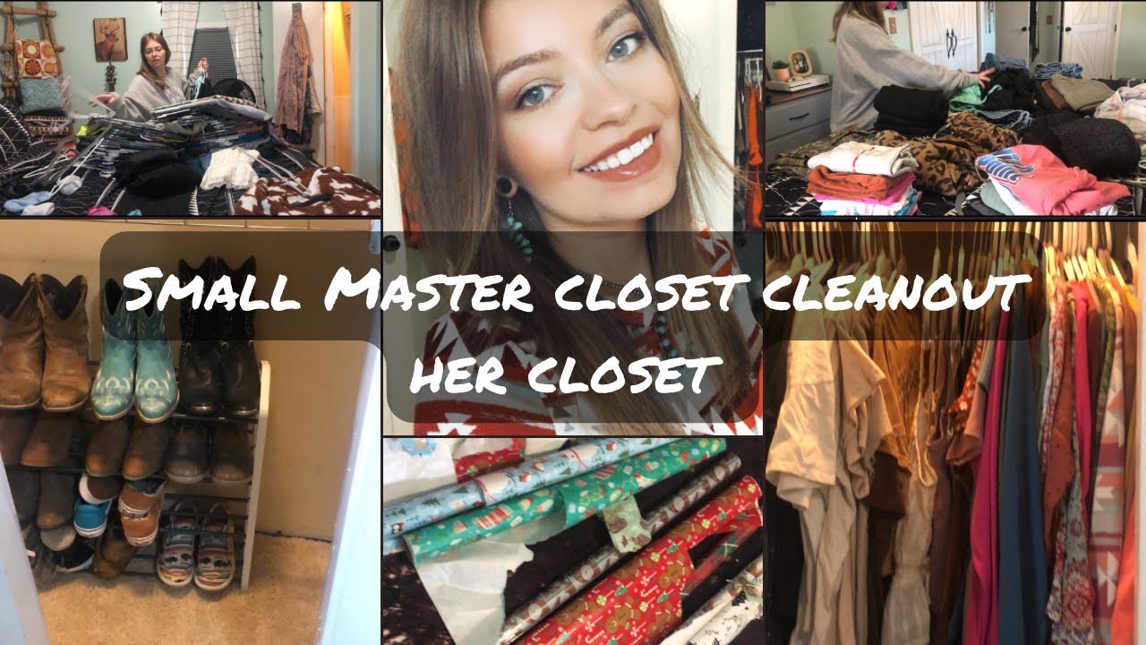 SMALL MASTER CLOSET DECLUTTER | HER CLOSET ORGANIZATION | small house ...