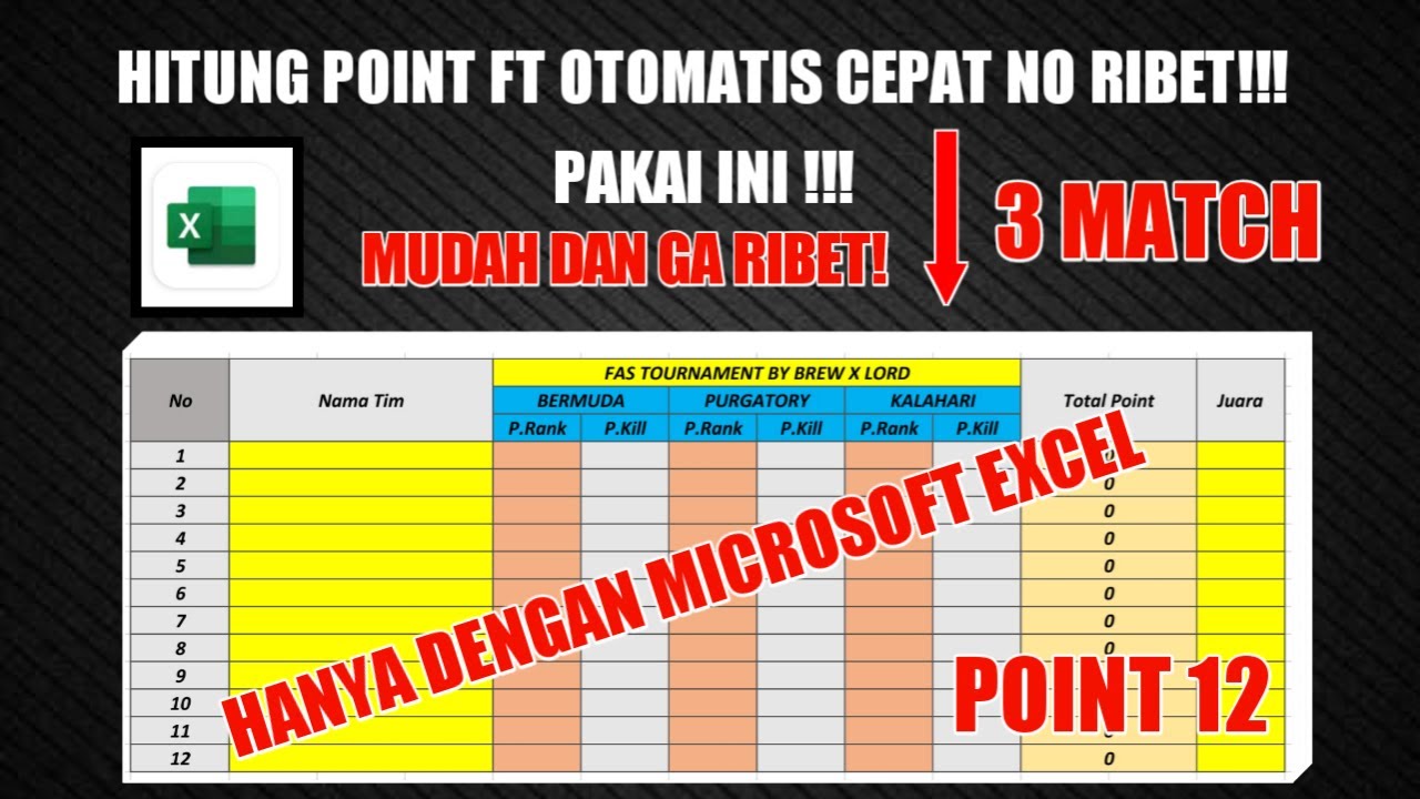 CARA MENGHITUNG POINT TURNAMENT FF OTOMATIS DI HP - YouTube