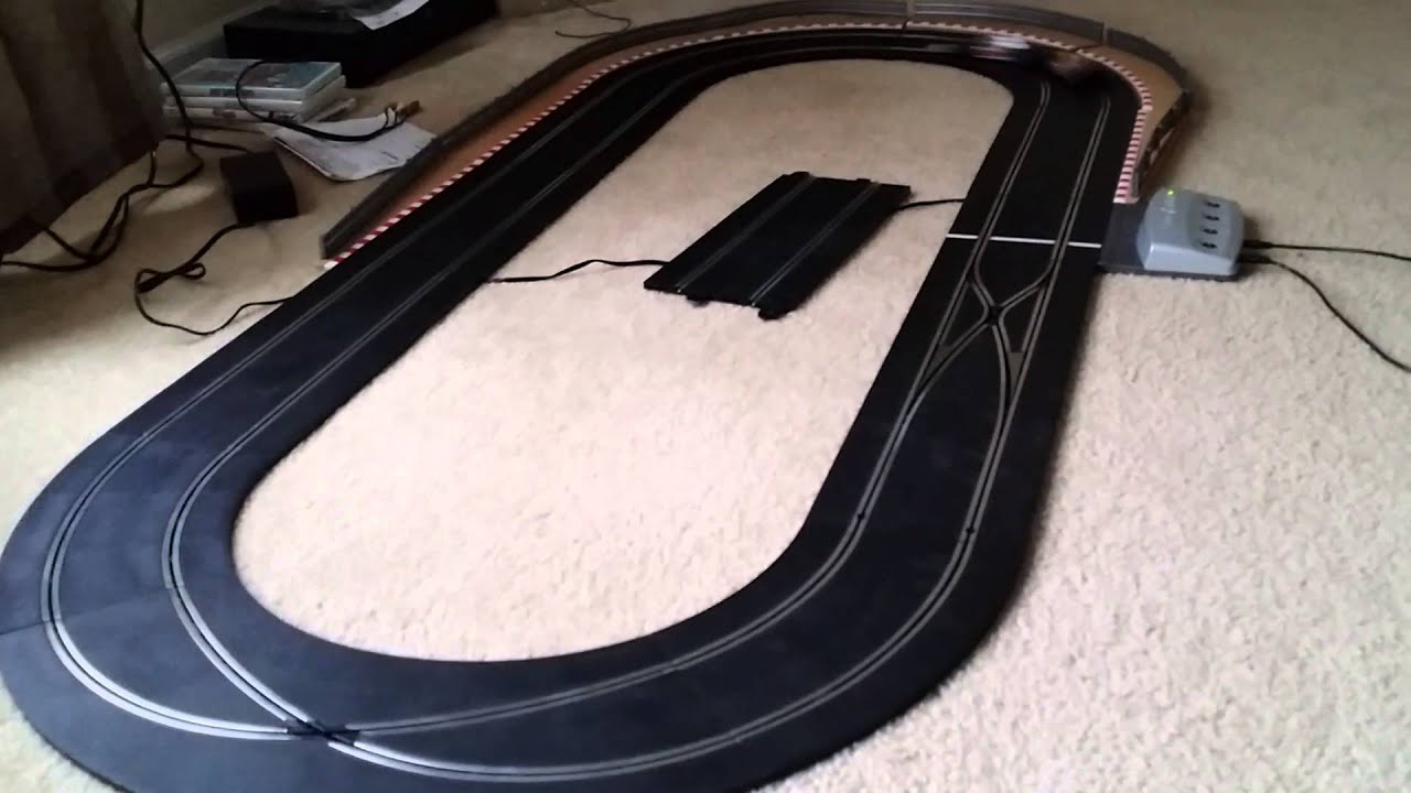 Scalextric slot car track me and my son - YouTube