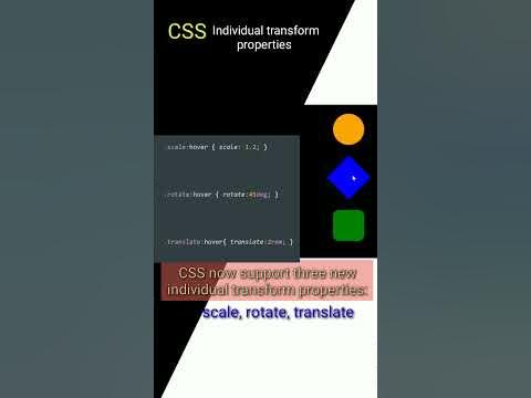 CSS now support three individual transform properties: scale , rotate, translate - YouTube