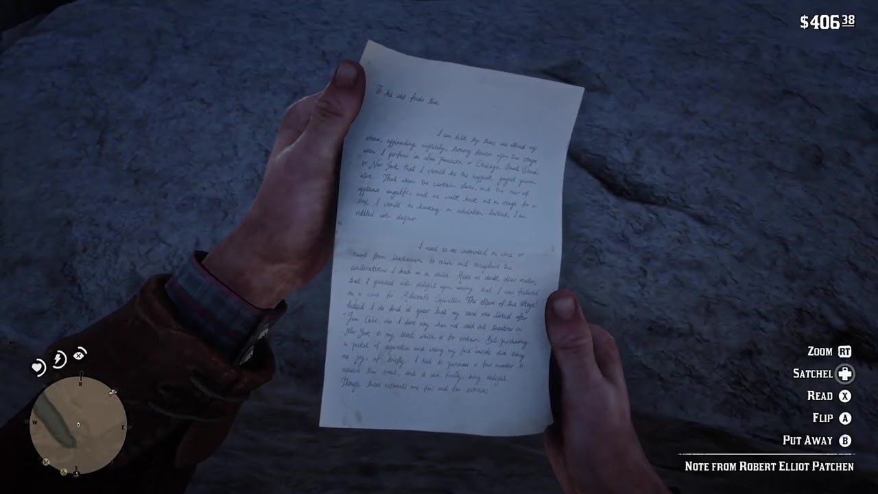 Suicide Note From Robert Elliot Patchen? Red Dead Redemption 2 - YouTube