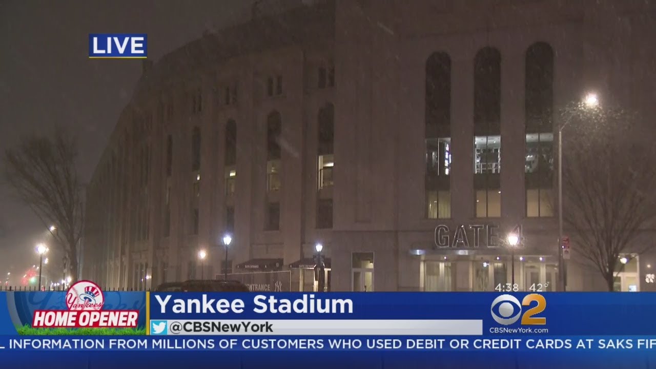 Snow Ahead Of Yankees Home Opener - YouTube