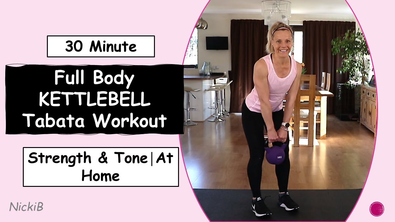 30 Minute Full Body KETTLEBELL Tabata Workout│Strengthen & Tone│At Home ...