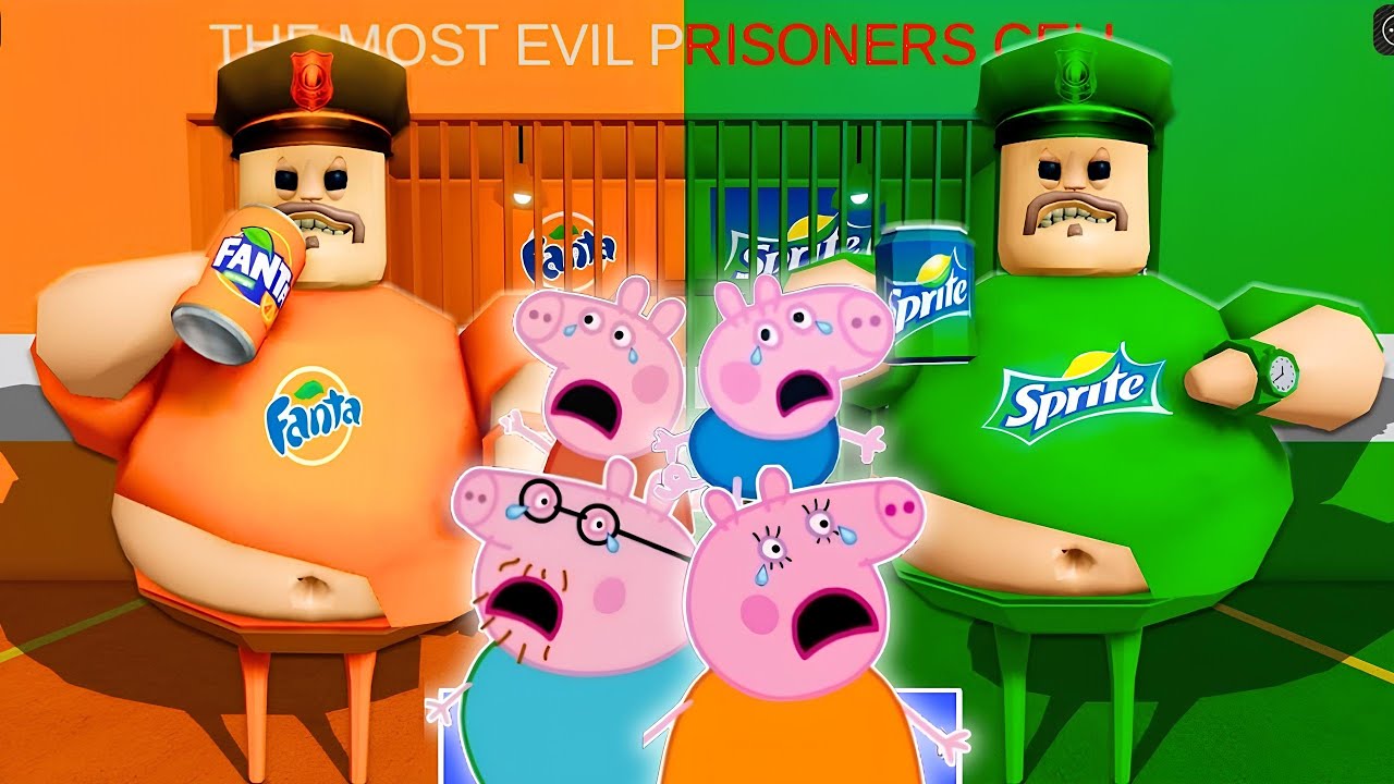 Peppa Pig FAMILY ESCAPE FANTA VS SPRITE BARRY'S PRISON RUN! #roblox ...