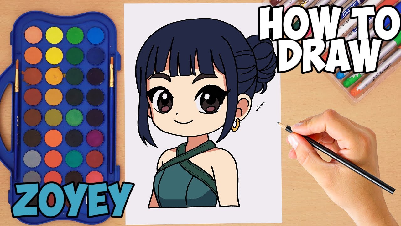 How to Draw Cute Zoey | Step by step Drawing | KPop Demon Hunters - YouTube