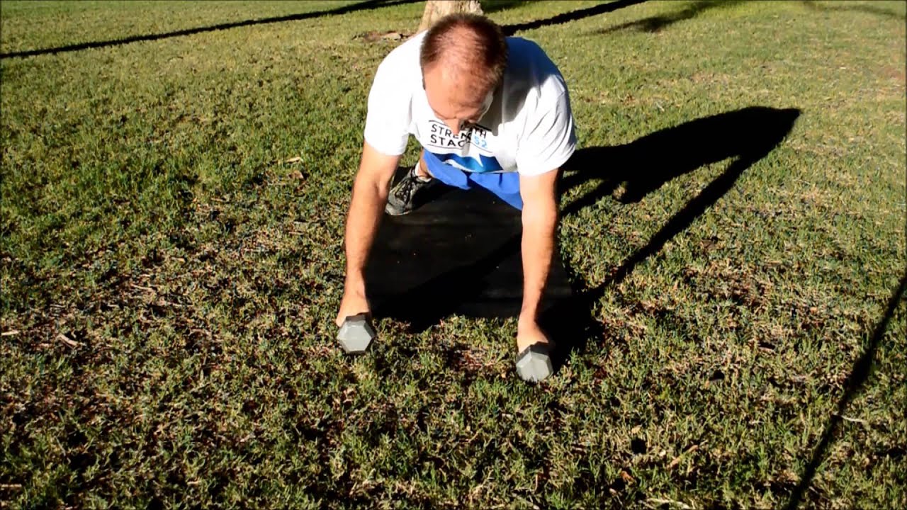 Staggard Push Up with Dumbbells - YouTube