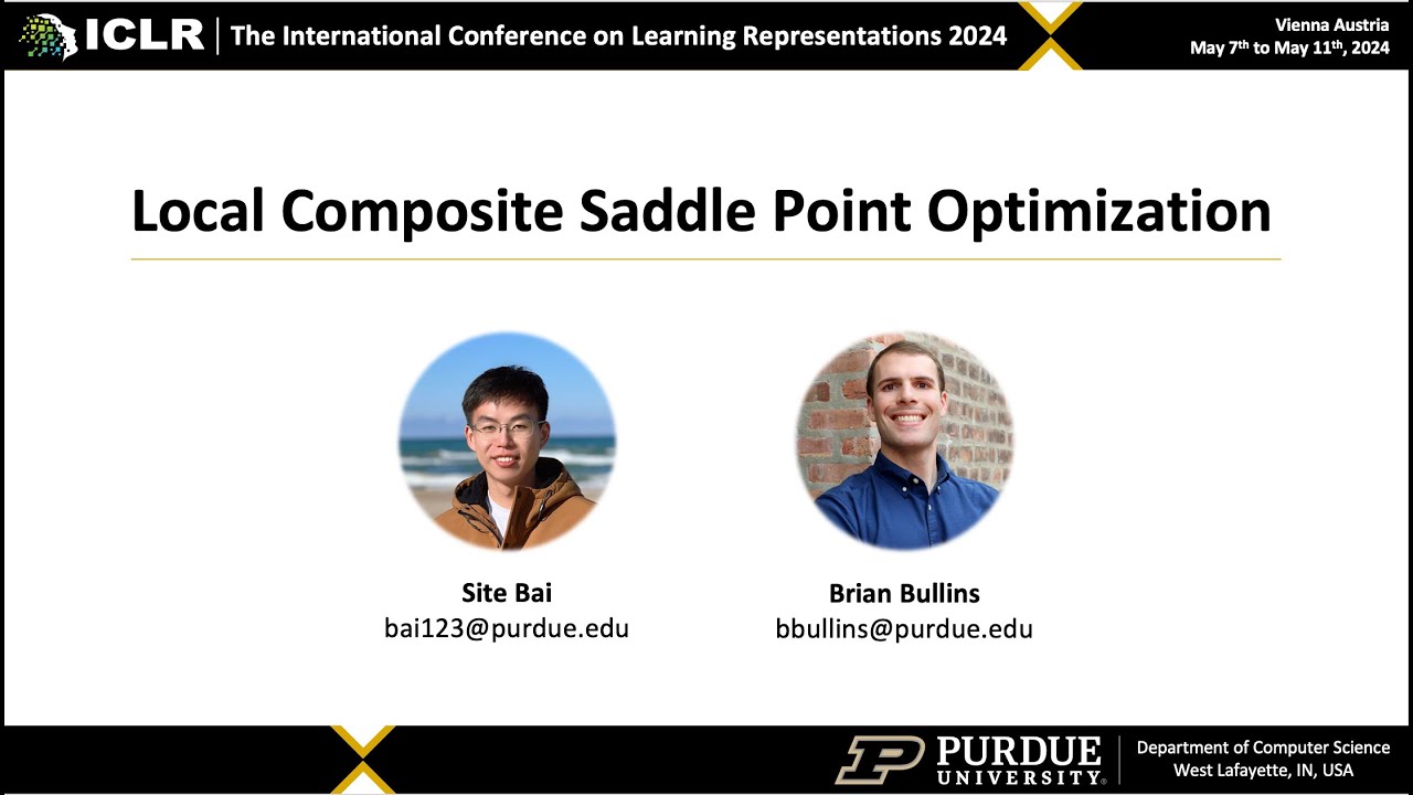 Local Composite Saddle Point Optimization (ICLR 2024) - YouTube